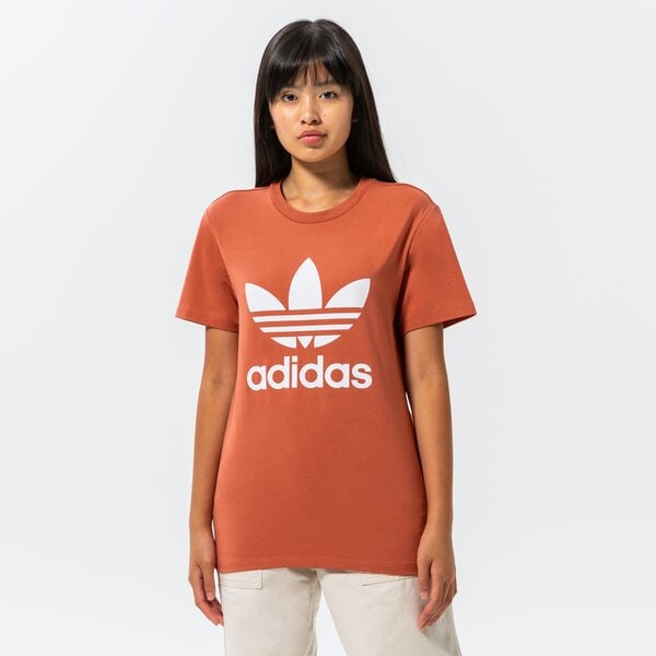 Adidas ТЕНИСКА Trefoil Tee Hk9637 Дамски Цвят кафяв Модни Тениски Дрехи