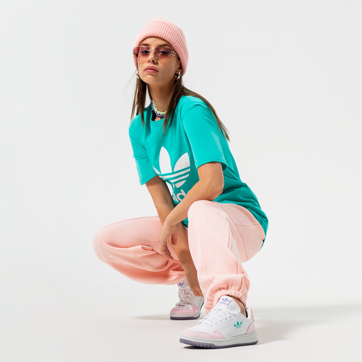 Adidas ТЕНИСКА Trefoil Tee He6869 Дамски Цвят зелен Модни Тениски Дрехи