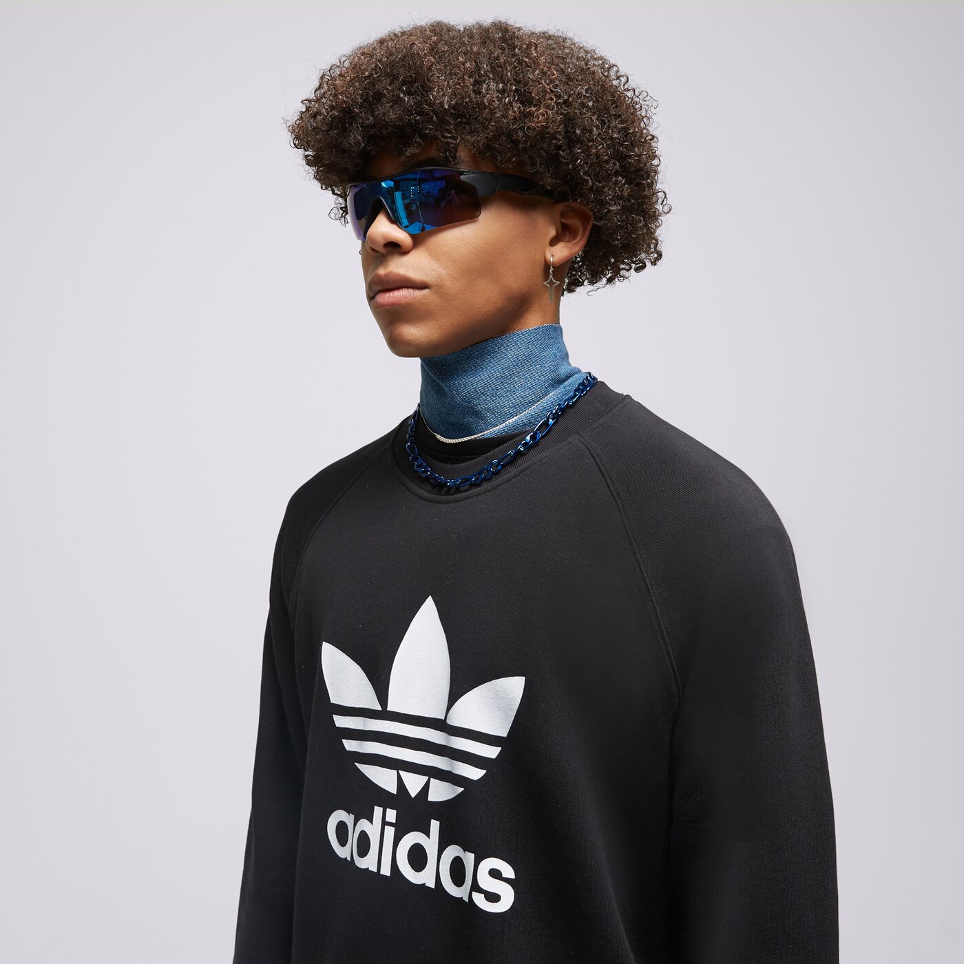 ADIDAS СУИТЧЪР TREFOIL CREW IM4500 Мъжки Цвят черен Модни Суичъри Дрехи ...