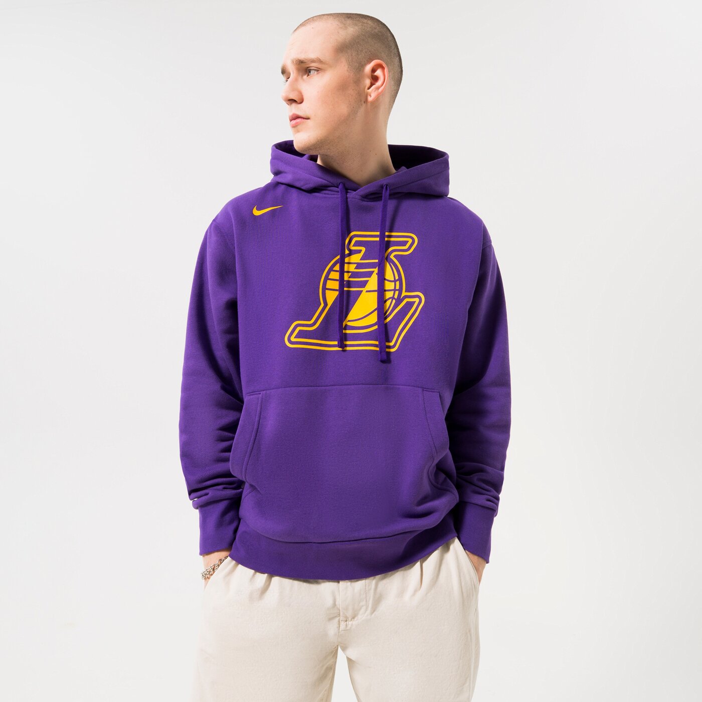NIKE СУИТЧЪР LAL M NK FLC PO ESSNTL GX NBA DR9401-504 Мъжки Цвят син Модни Суичъри Дрехи Nike в ...