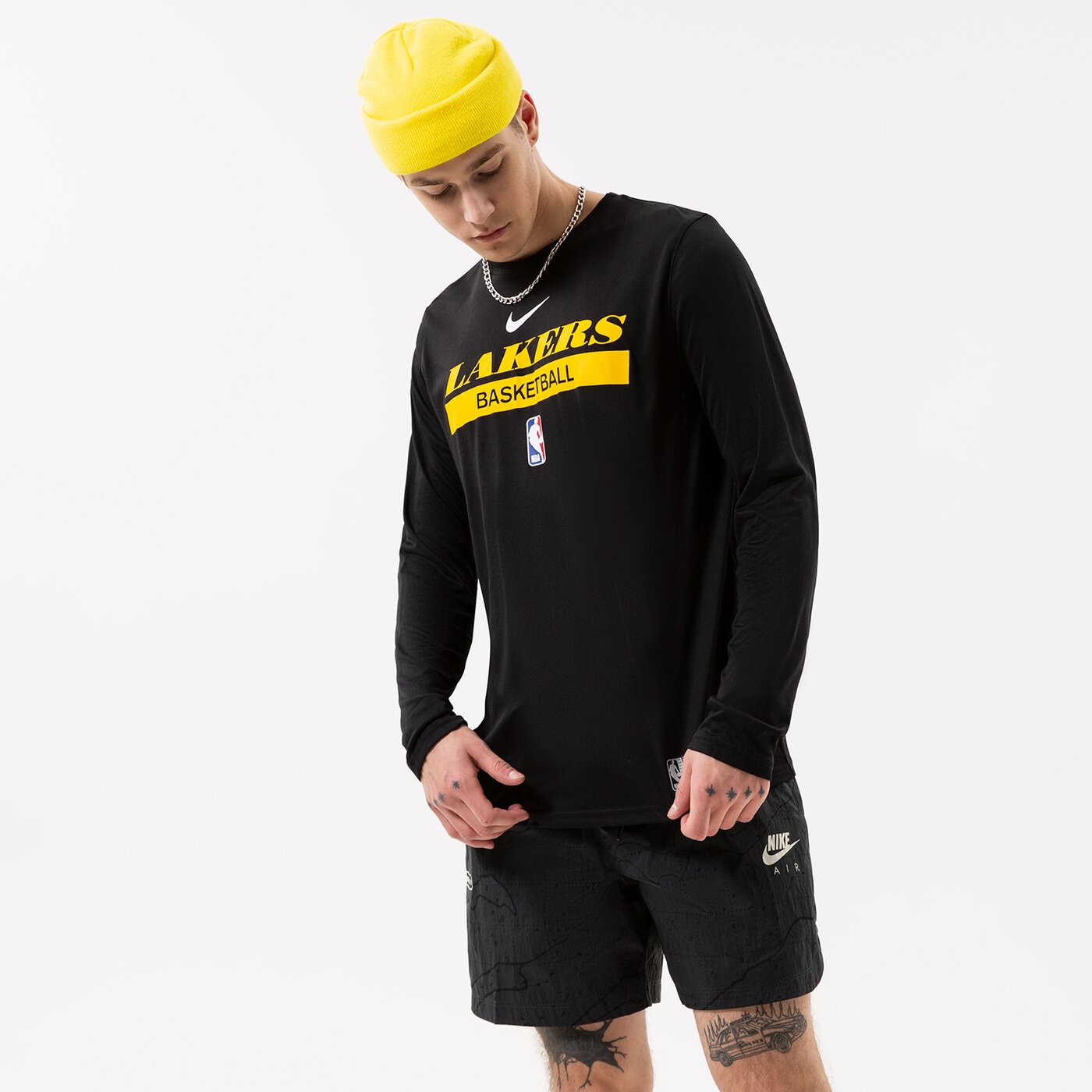 NIKE ТЕНИСКА LAL M NK DF ES PRT GPX LS TEE NBA DR6523-010 Мъжки Цвят черен Модни Тениски Дрехи ...