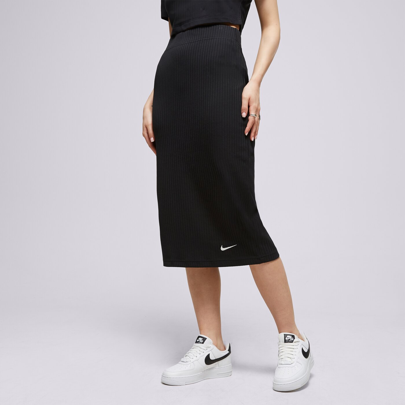NIKE ПОЛА W NSW RIB JRSY SKIRT DV7956-010 Дамски Цвят черен Модни Рокли ...