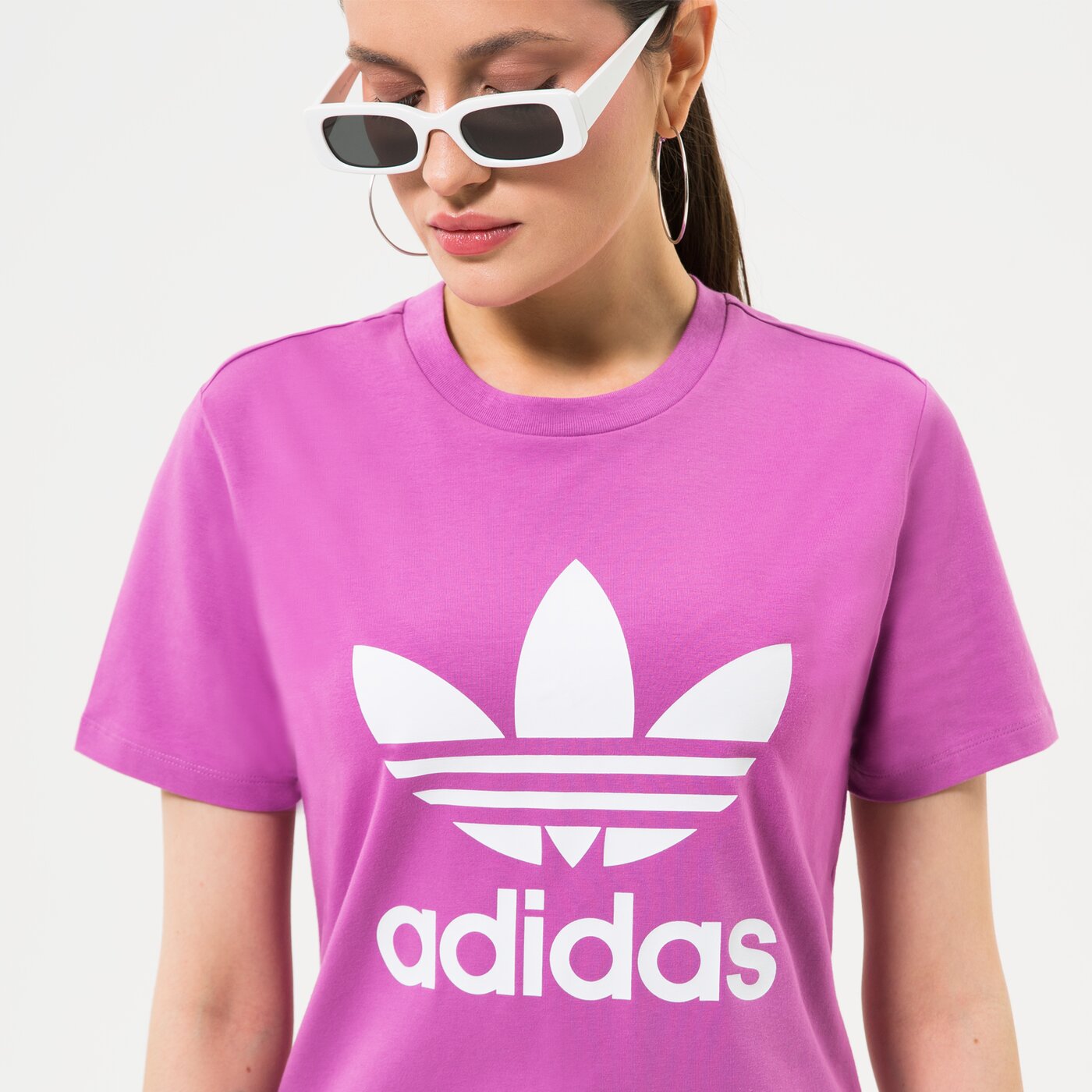 Adidas ТЕНИСКА Trefoil Tee Hk9640 Дамски Цвят розов Модни Тениски Дрехи